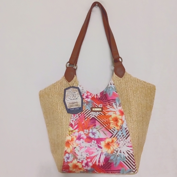Sun And Sand | Bags | Sun N Sand Oceanic Rattan Straw Woven Beach Bag ...